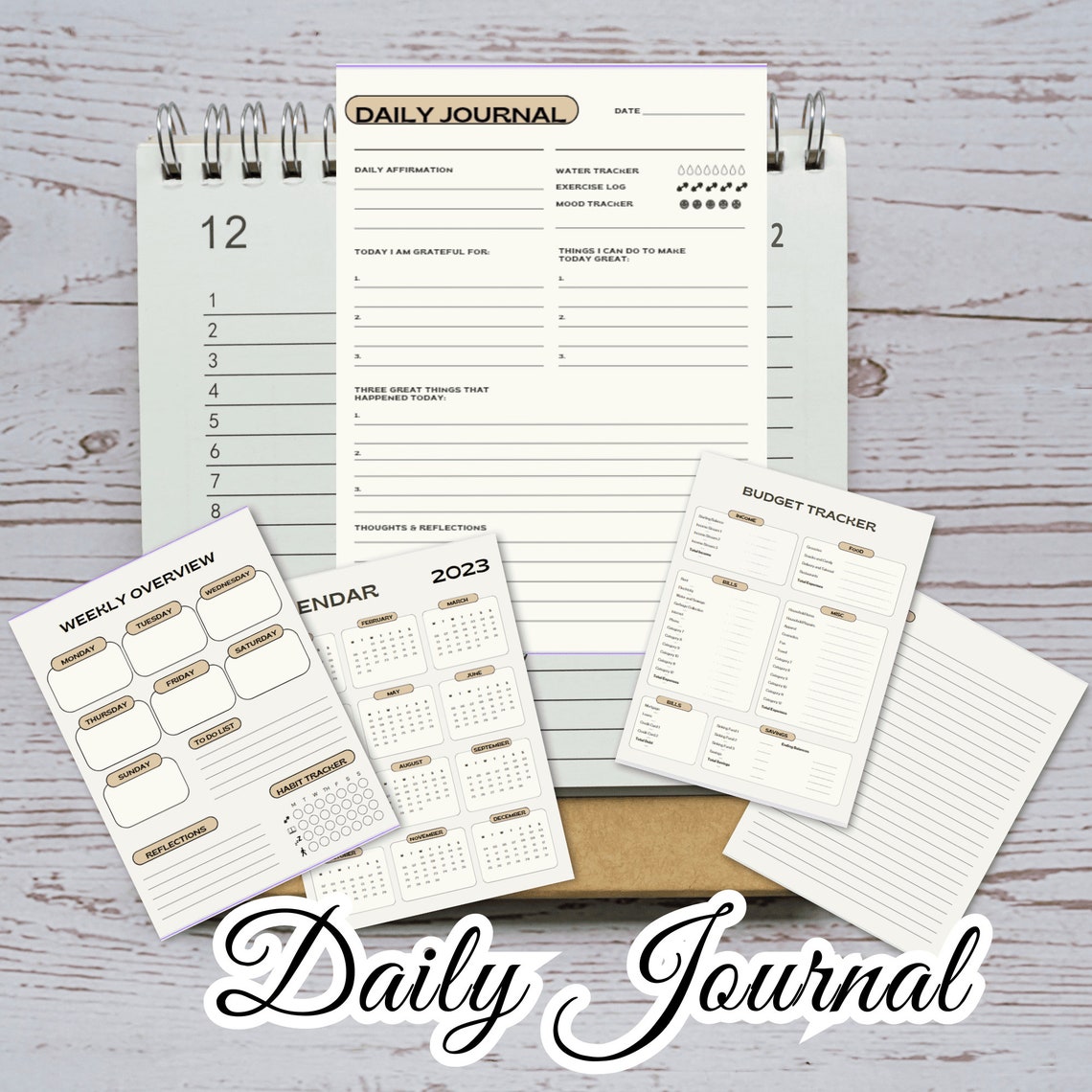 Printable Daily Reflection Journal, Digital Daily Review, Daily Check ...