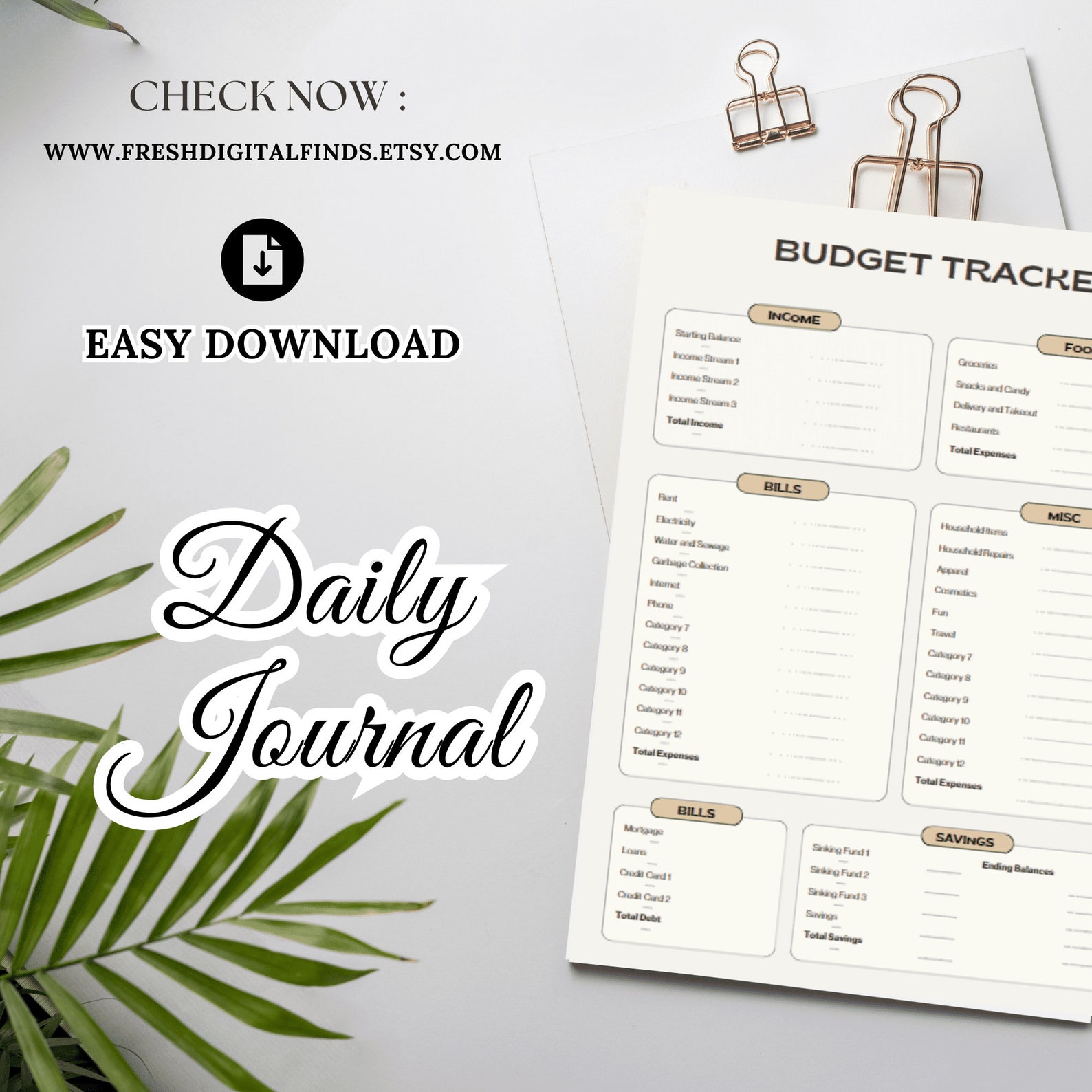 Printable Daily Reflection Journal, Digital Daily Review, Daily Check ...