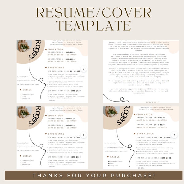 Cover Letter Business Card Resume - Etsy