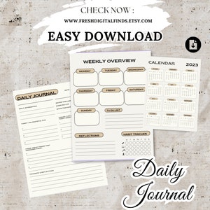 Printable Daily Reflection Journal, Digital Daily Review, Daily Check ...