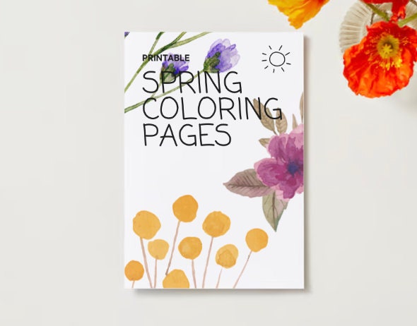 Kids Colouring Pages Spring - Etsy