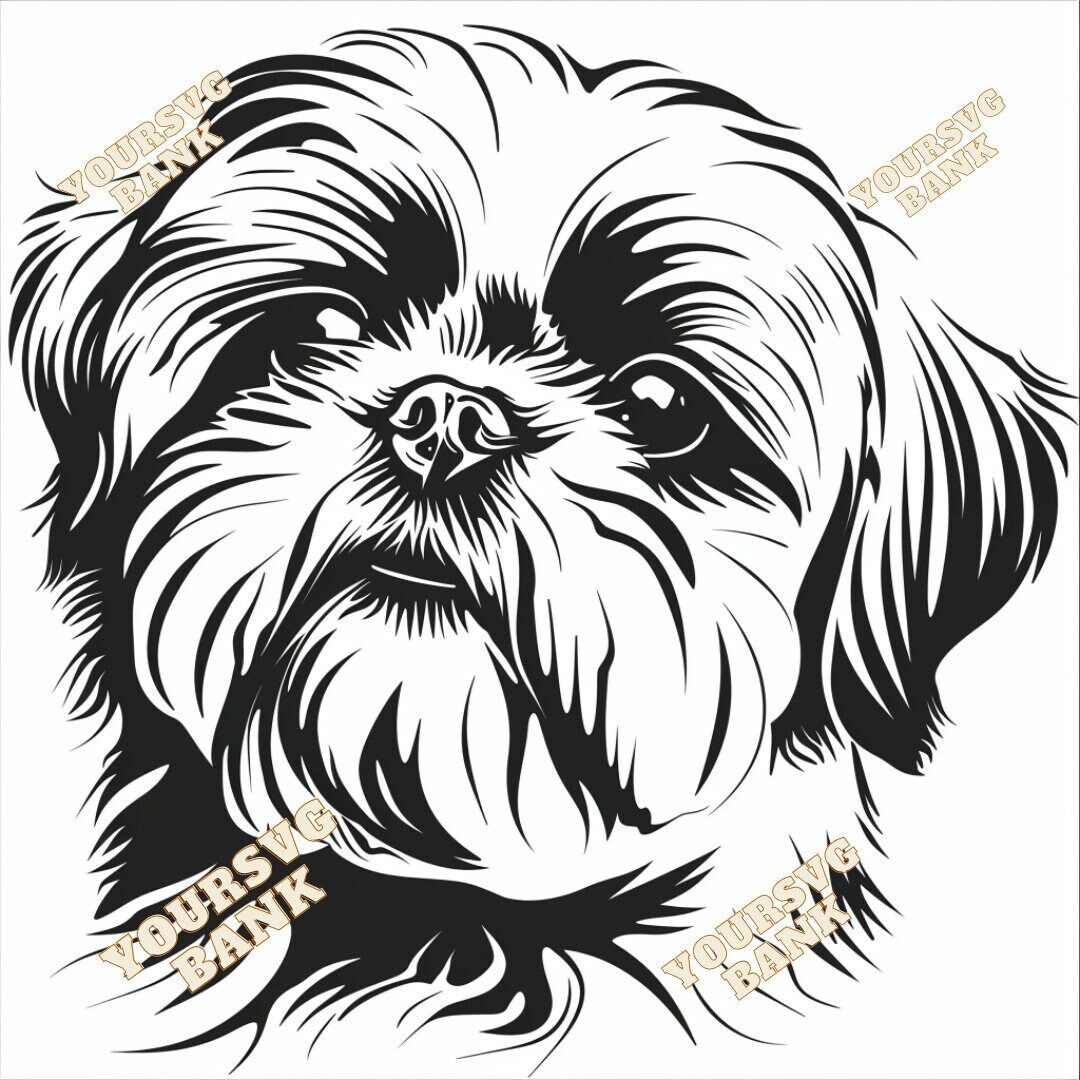 Shih Tzu Digital Art: SVG and PNG Designs for Crafting - Etsy