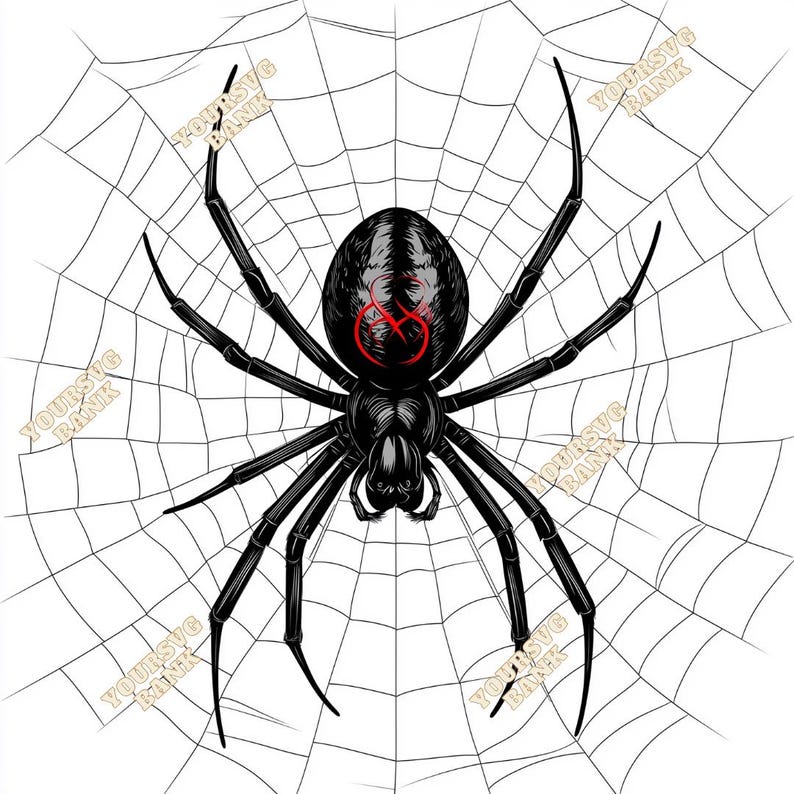 Black Widow Spider SVG & PNG Bundle: Elegant Digital Art Files - Etsy