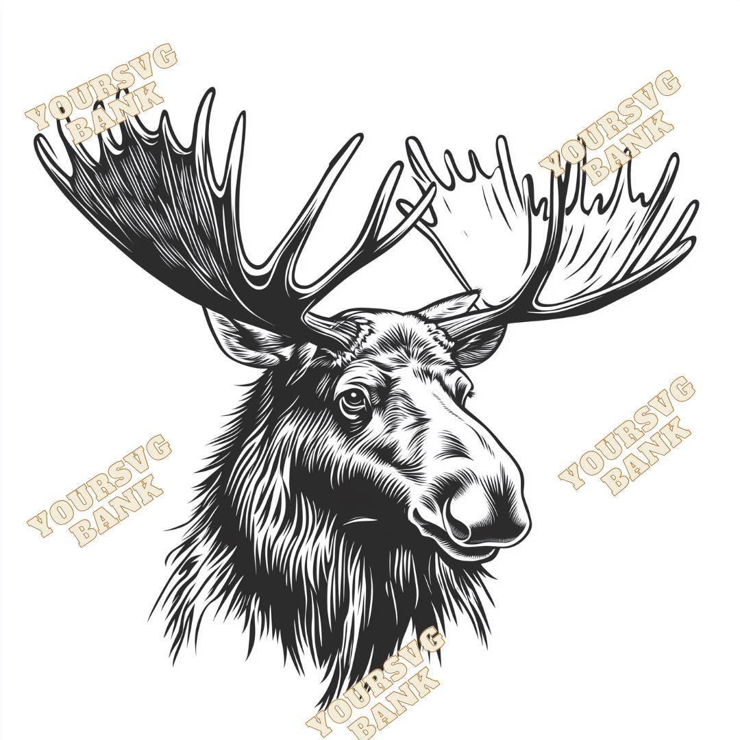 Moose SVG & PNG | Majestic Wildlife Craft Files | Instant Download - Etsy