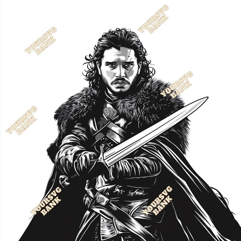Jon Snow, Fan Art SVG & PNG | Game of Thrones Art | Instant Download ...