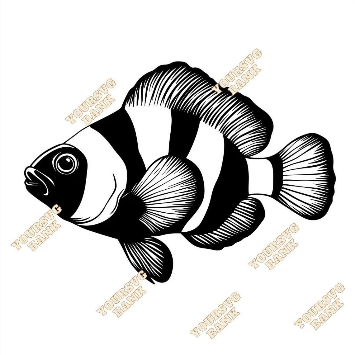 Ocellaris Clownfish SVG & PNG Digital Art | High-quality True Nemo ...