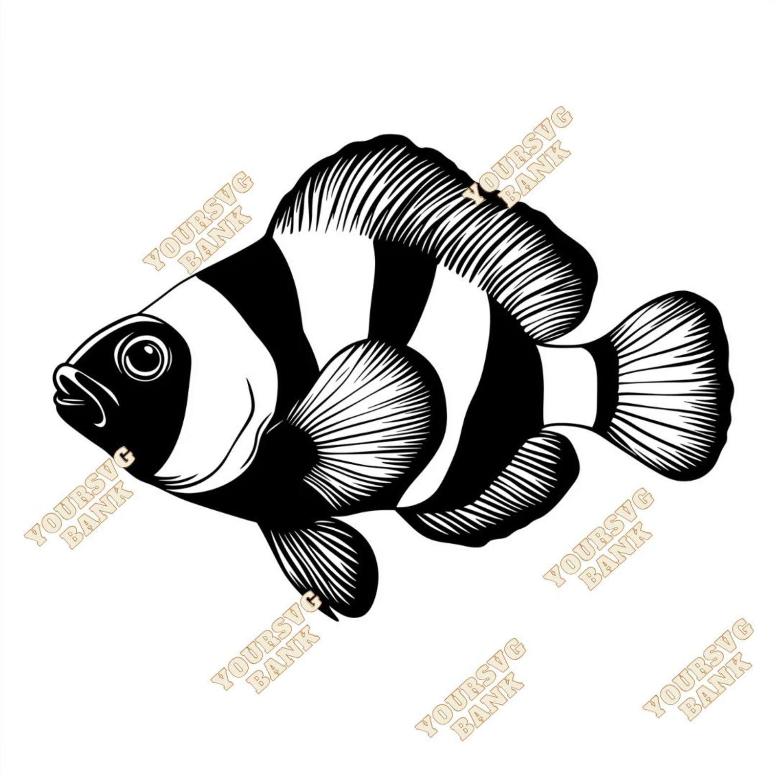 Ocellaris Clownfish SVG & PNG Digital Art | High-quality True Nemo ...