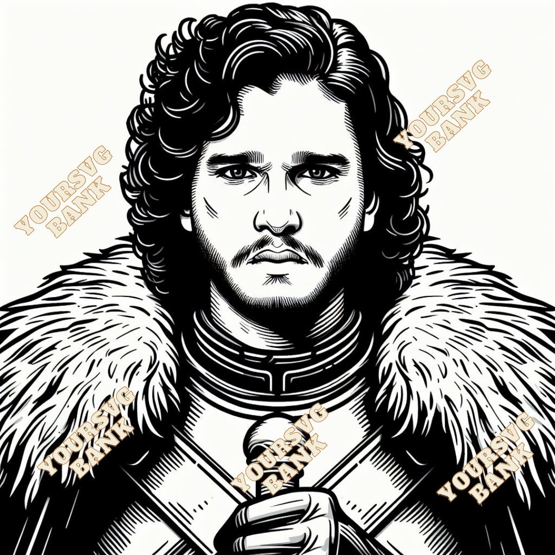 Jon Snow Digital Art SVG & PNG Files for Game of Thrones Fan Art Epic ...