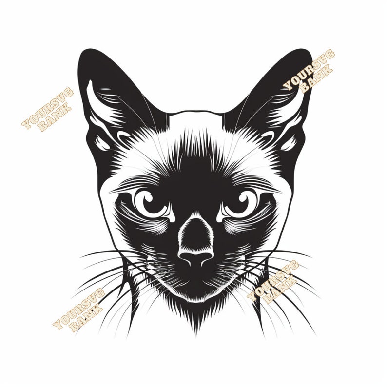 Siamese Cat SVG and PNG | Digital Art for Crafts & DIY Projects - Etsy