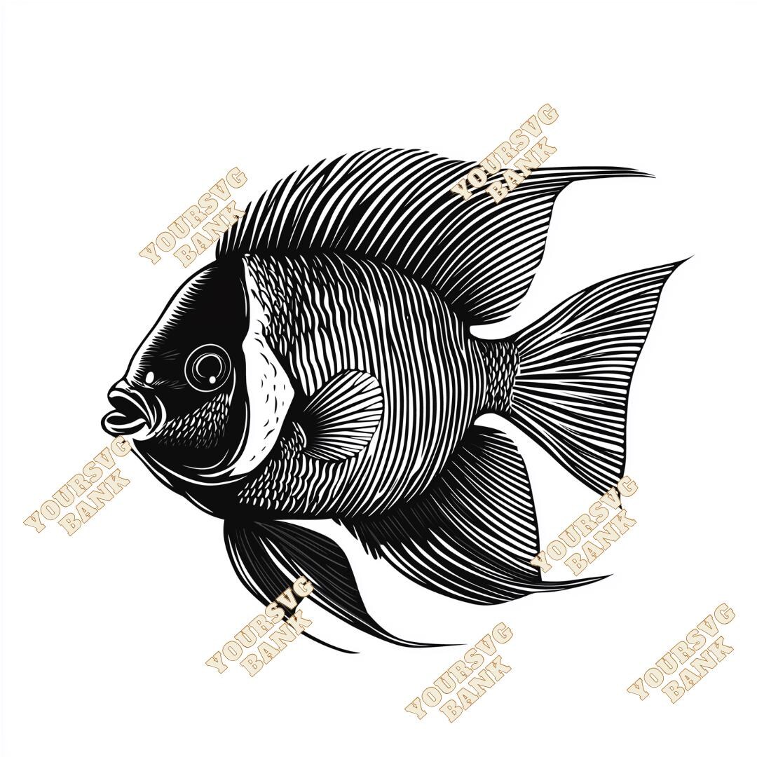 Discus Fish SVG & PNG Digital Art | High-quality Tropical Fish Clipart ...