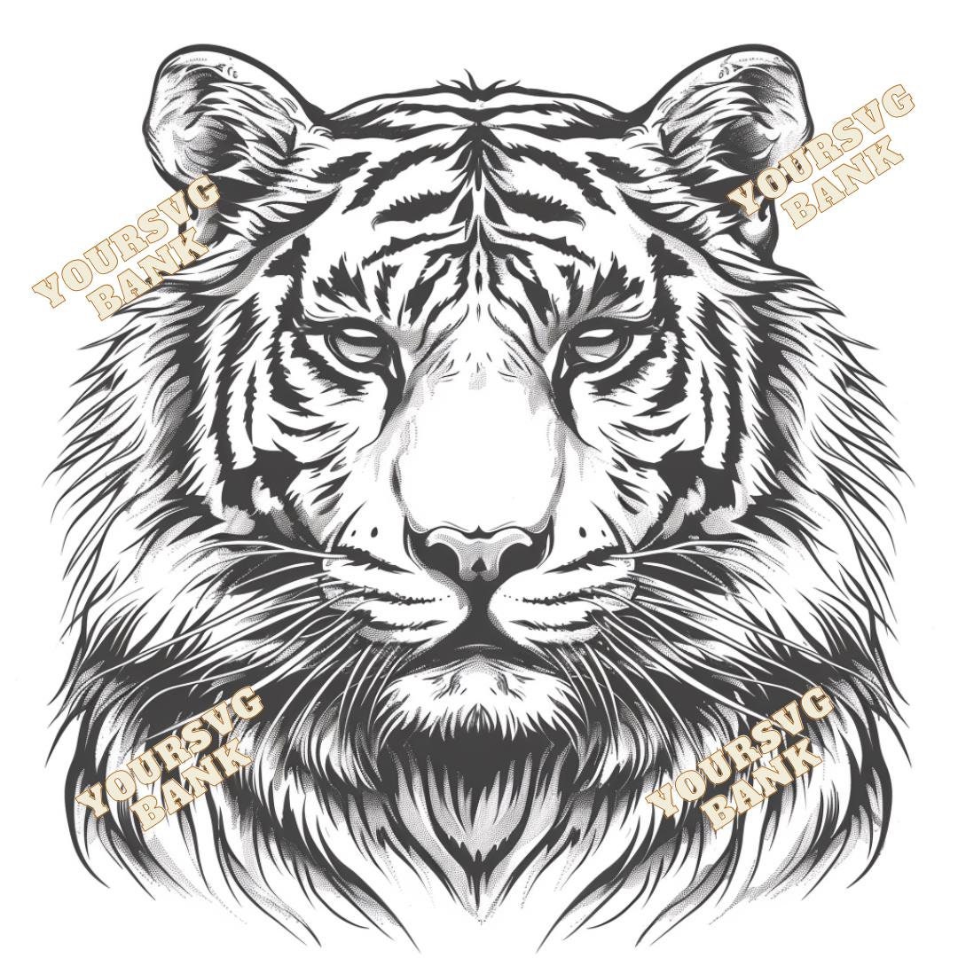 Realistic Tiger SVG and PNG Digital Art for Crafts & DIY Projects - Etsy