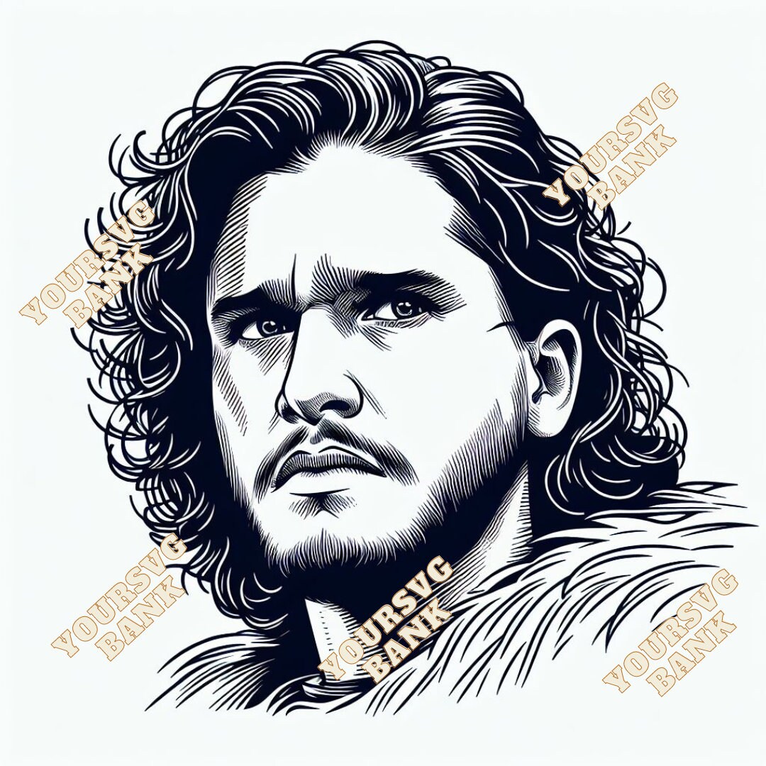 Jon Snow, Fan Art SVG & PNG Game of Thrones Art Instant Download - Etsy ...