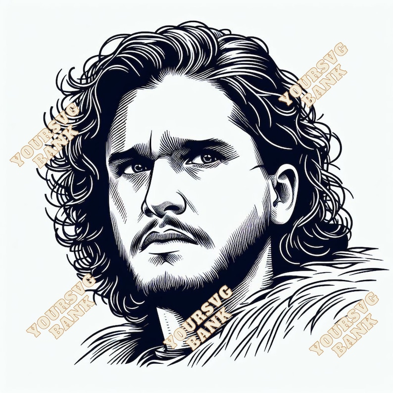 Jon Snow, Fan Art SVG & PNG | Game of Thrones Art | Instant Download ...
