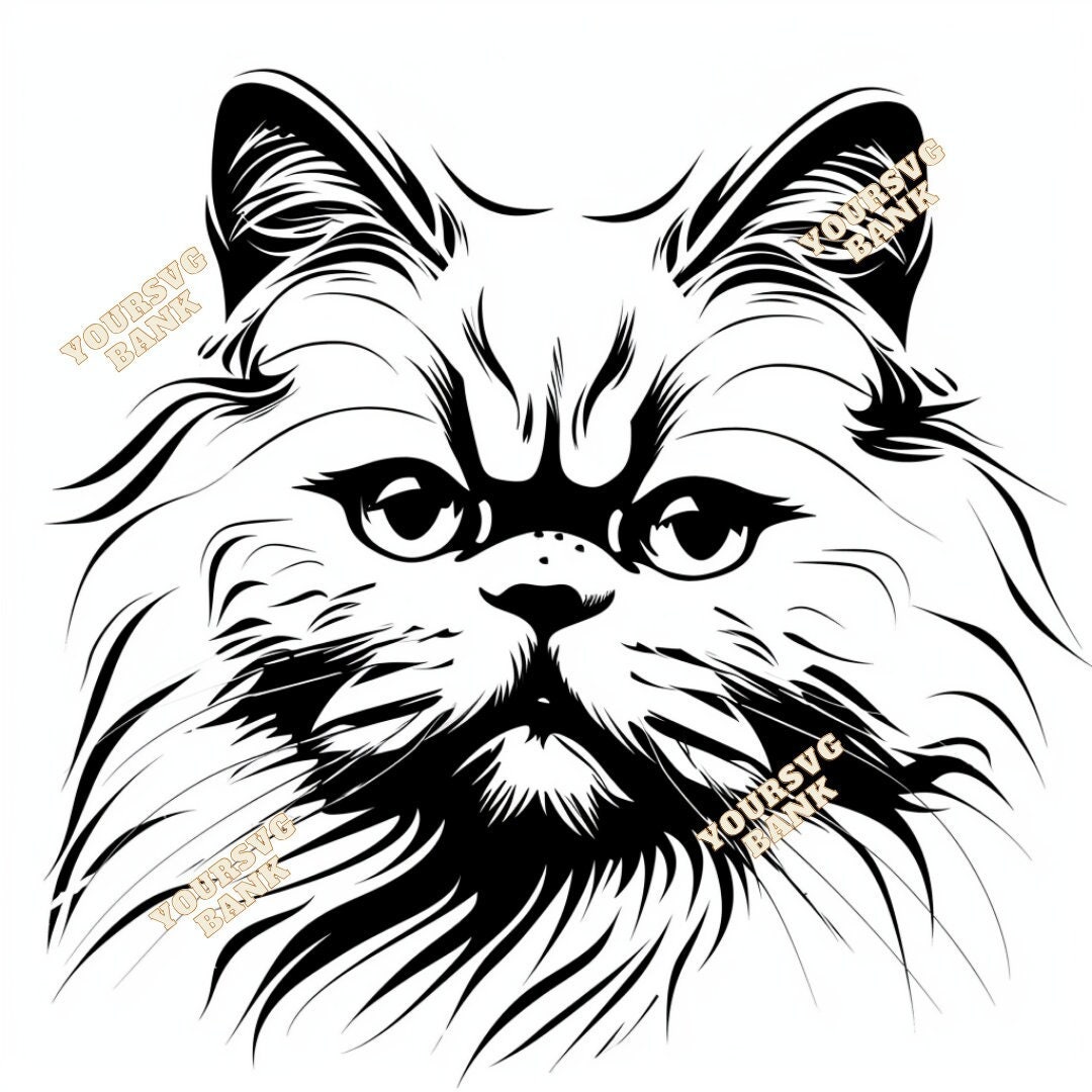 Persian Cat SVG & PNG | Digital Art for Crafts and DIY Projects - Etsy