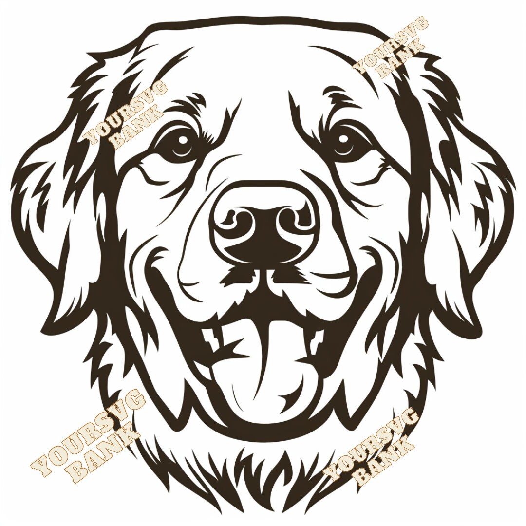 Golden Retriever Digital Art: SVG and PNG Designs for Crafting - Etsy
