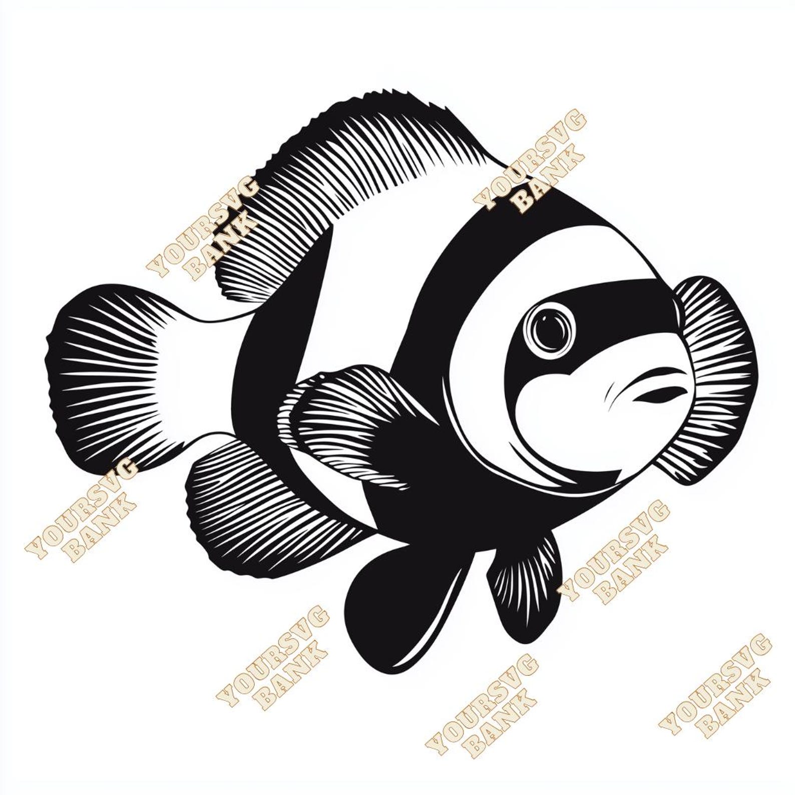 Ocellaris Clownfish SVG & PNG Digital Art | High-quality True Nemo ...