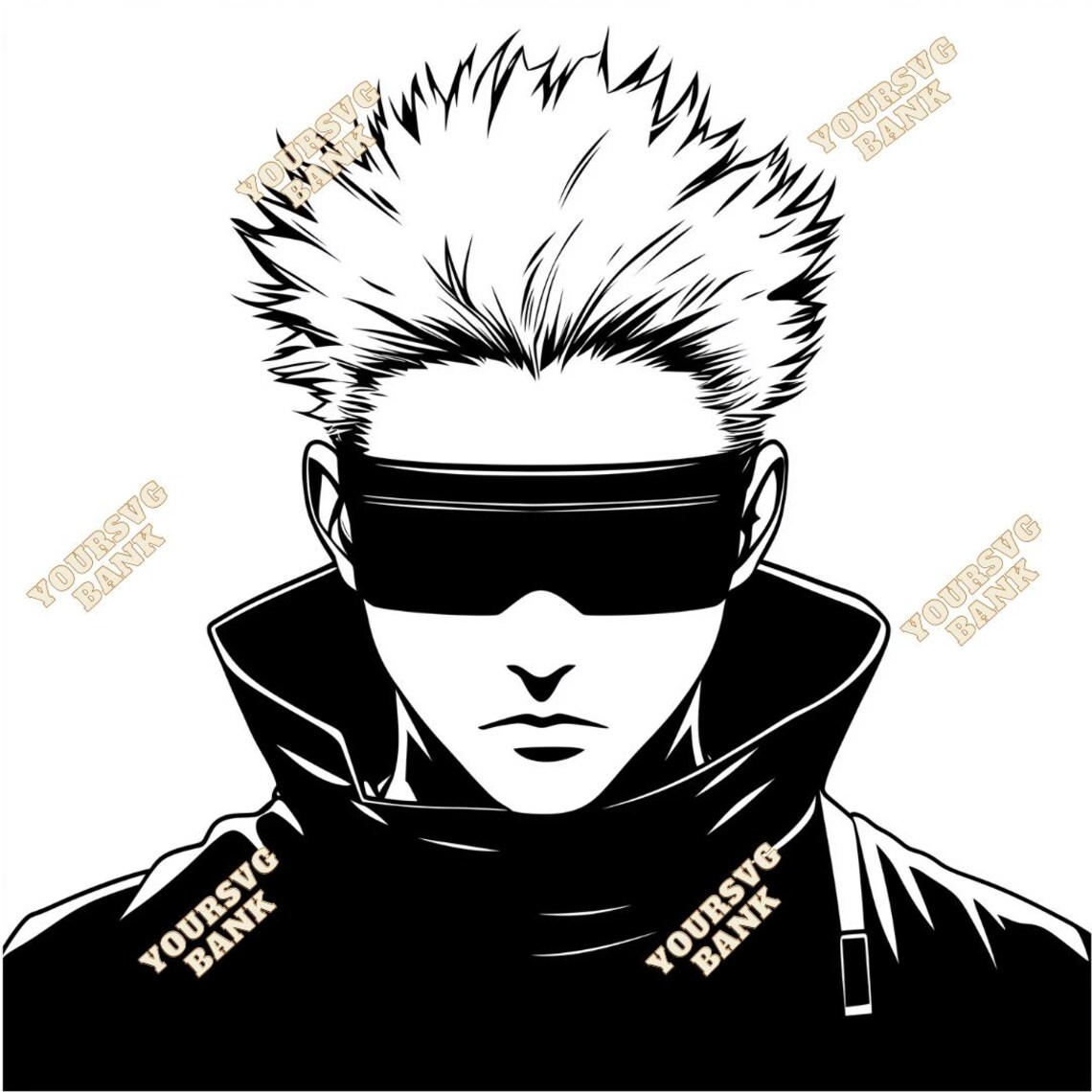 Satoru Gojo Digital Art High-resolution SVG & PNG Files for Jujutsu ...