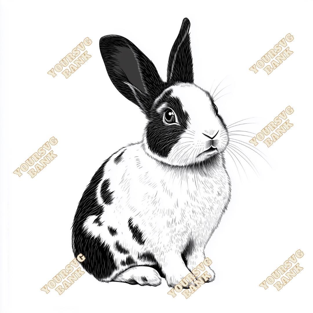 Mini Rex Rabbit Clipart: Soft Bunny Digital Art (SVG, PNG) - Etsy