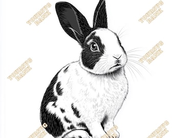 Flemish Giant Rabbit SVG PNG | Large Bunny Digital Art Files | Cute ...