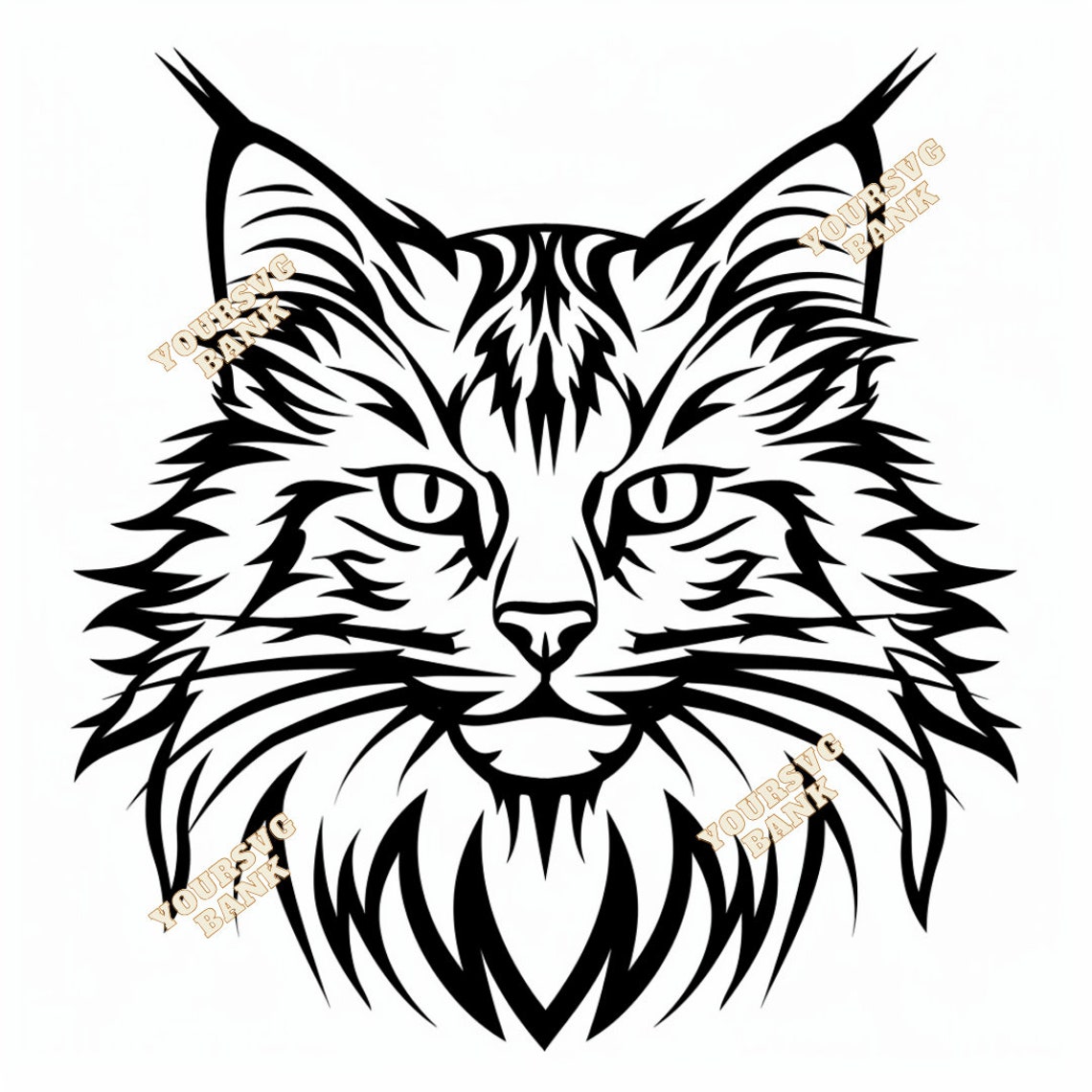 Maine Coon Cat SVG & PNG | Digital Art for Crafts and DIY Projects - Etsy