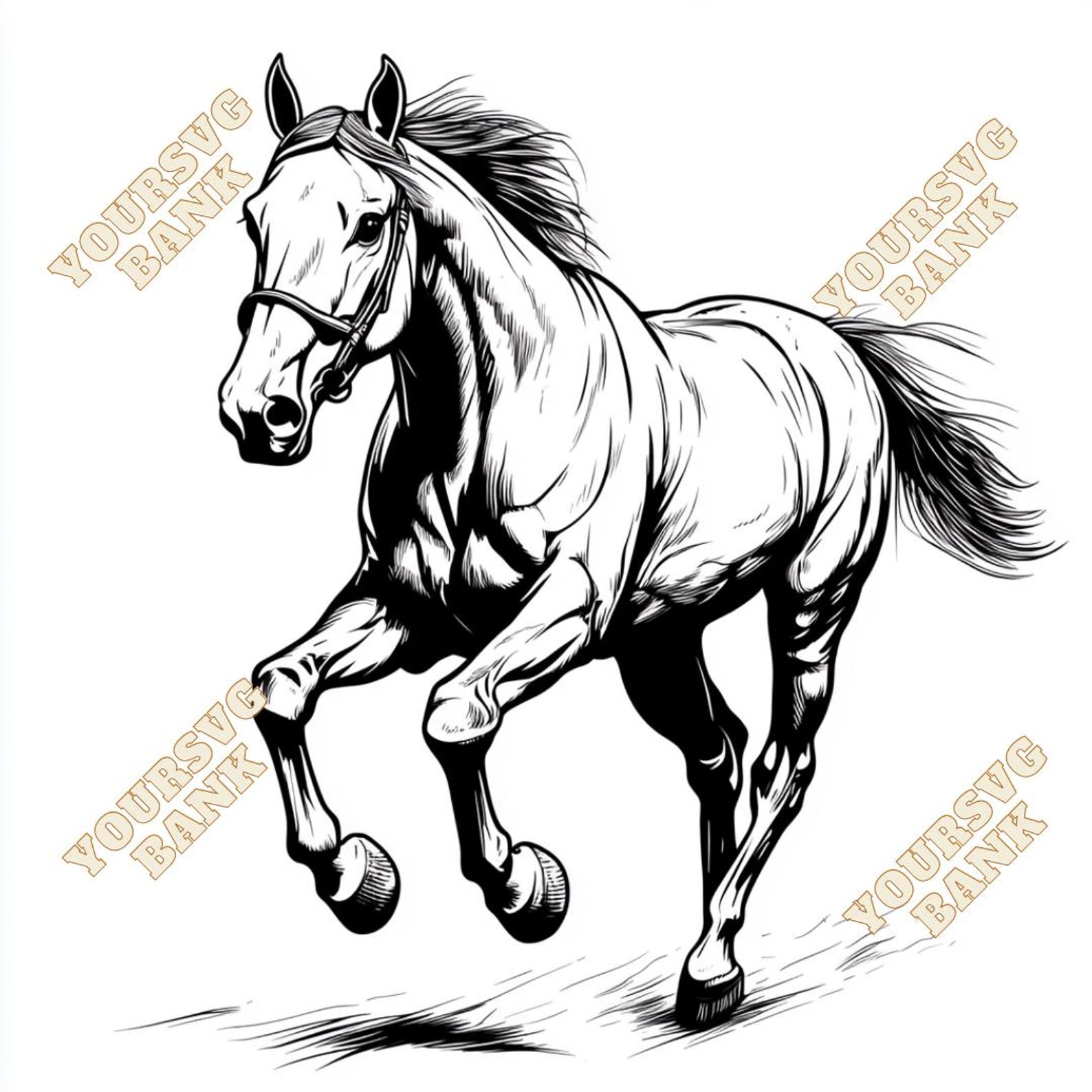 Thoroughbred Horse SVG & PNG | Elegant Equestrian Craft Files | Instant ...