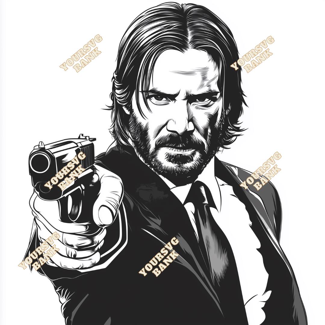 John Wick Fan Art: Keanu Reeves SVG & PNG Digital File - Etsy