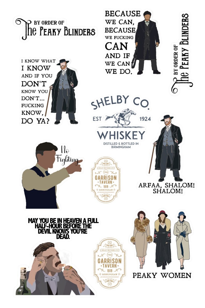 Peaky Blinder Digital Sticker Bundle, Peaky Blinders, Stickers - Etsy UK