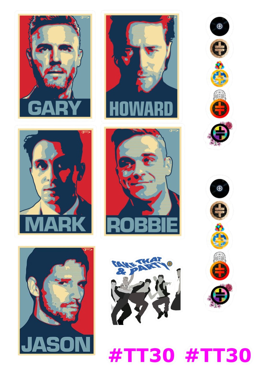 Take That Sticker Pack, TT30, Take That Tour Merch, Take That Gifts ...