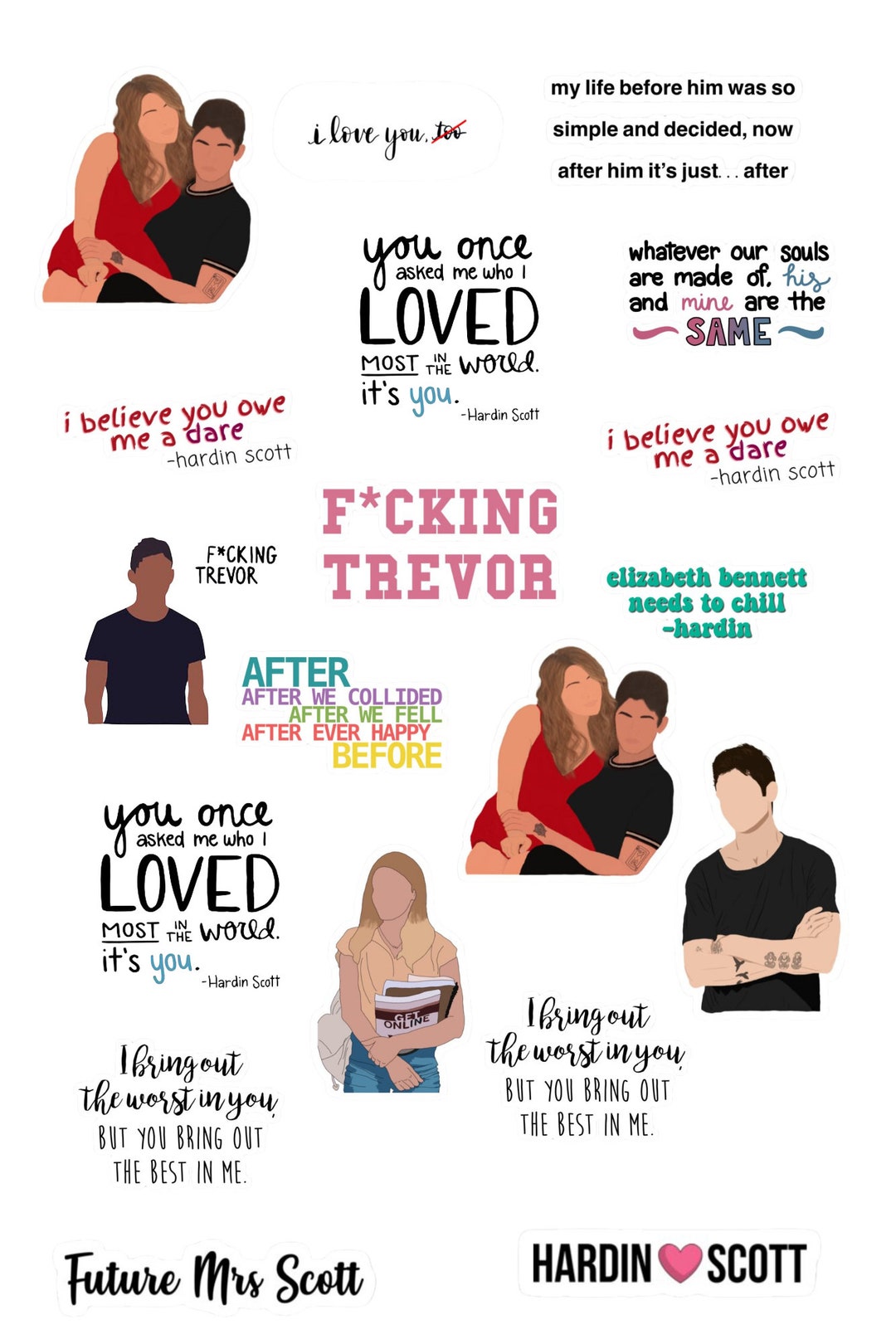 After Stickersover 50 Sticker Bundle, Harden, Book Stickers, Bookish ...