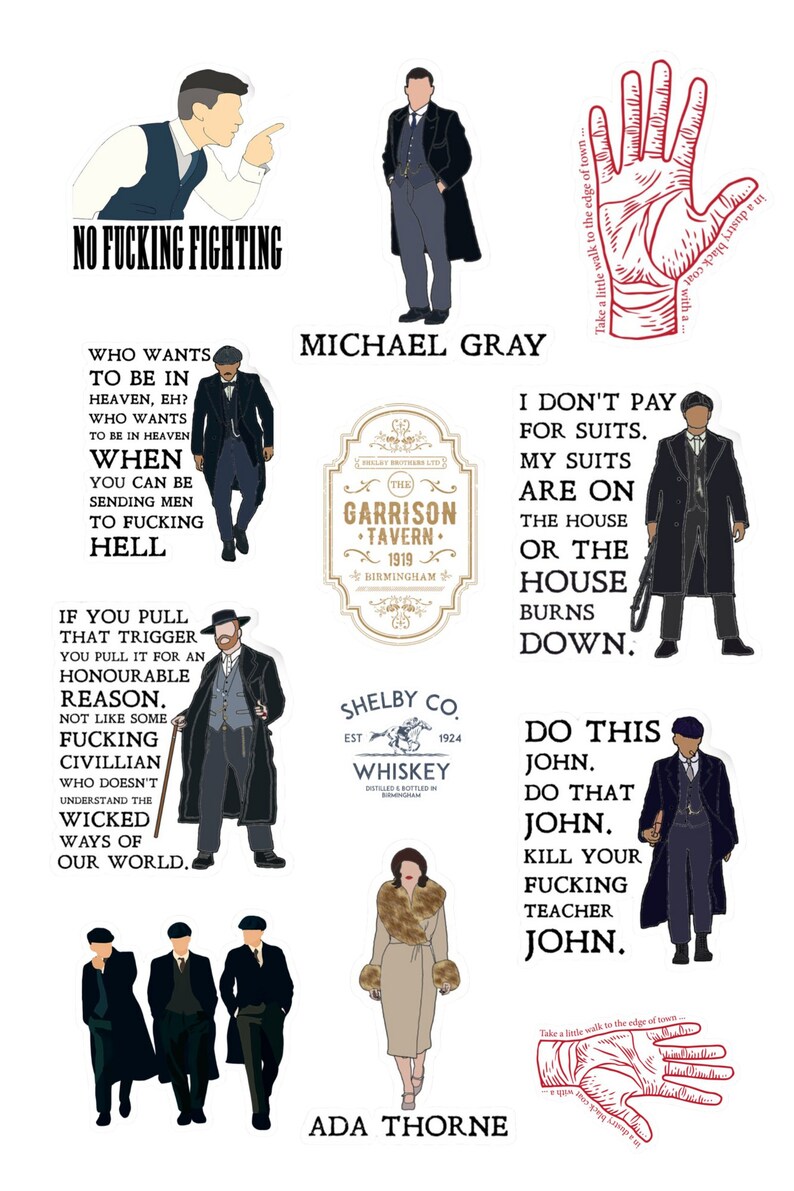 Peaky Blinder Digital Sticker Bundle, Peaky Blinders, Stickers - Etsy UK