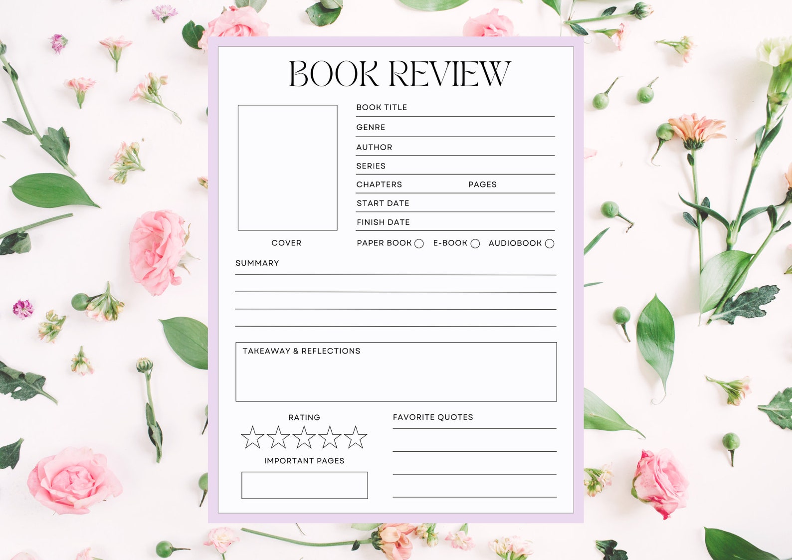 Four Book Review Template Designs, Digital Book Review Template ...