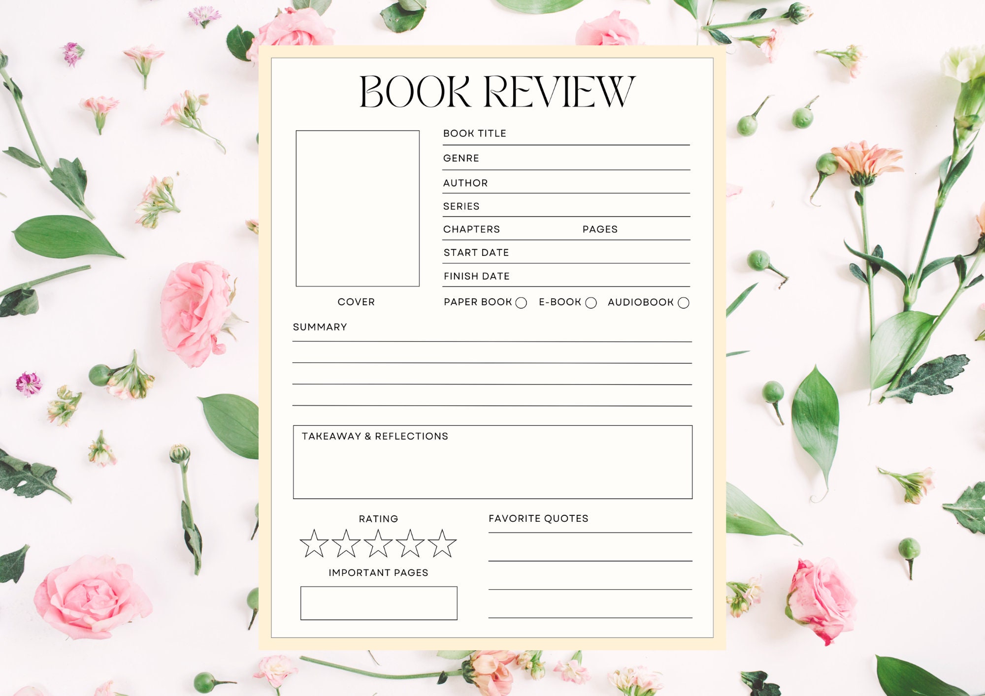 Four Book Review Template Designs, Digital Book Review Template ...