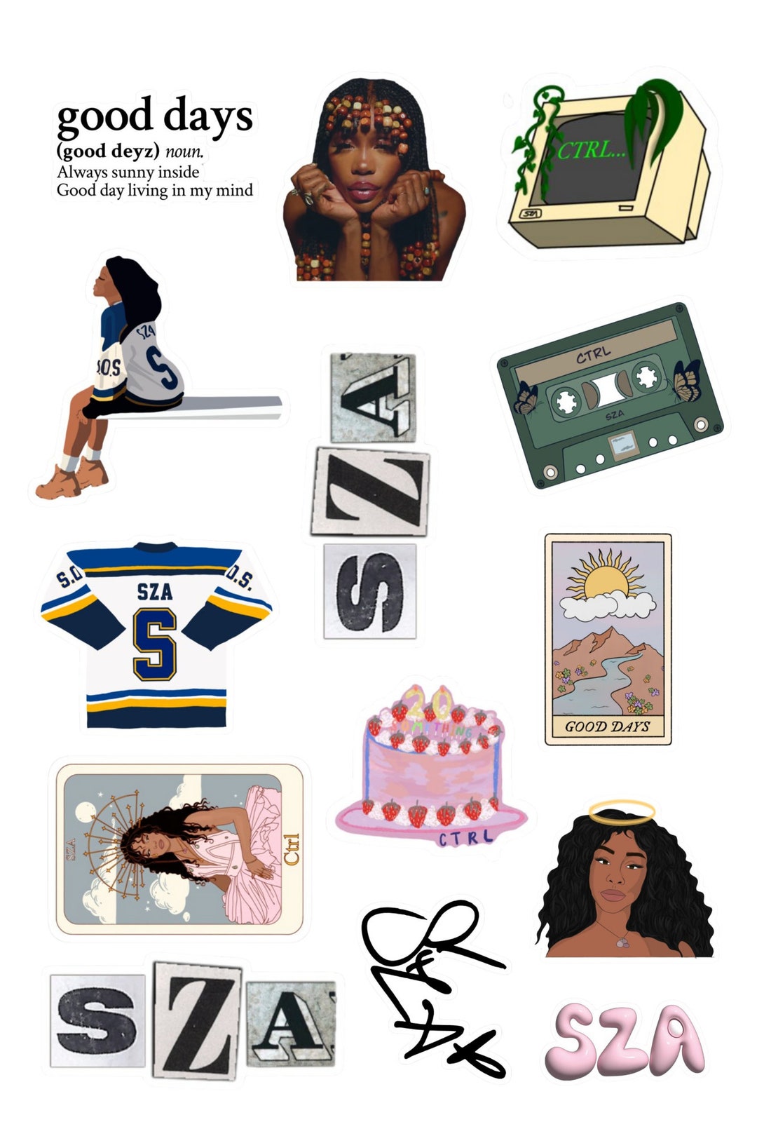 SZA Sticker Bundle, Sza Merch, Sza, Sza Gifts, Female Artist ...