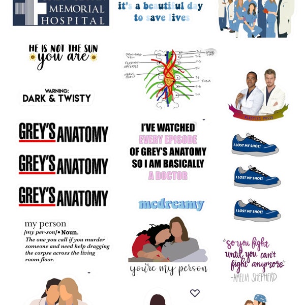 Greys Anatomy Stickers - Etsy