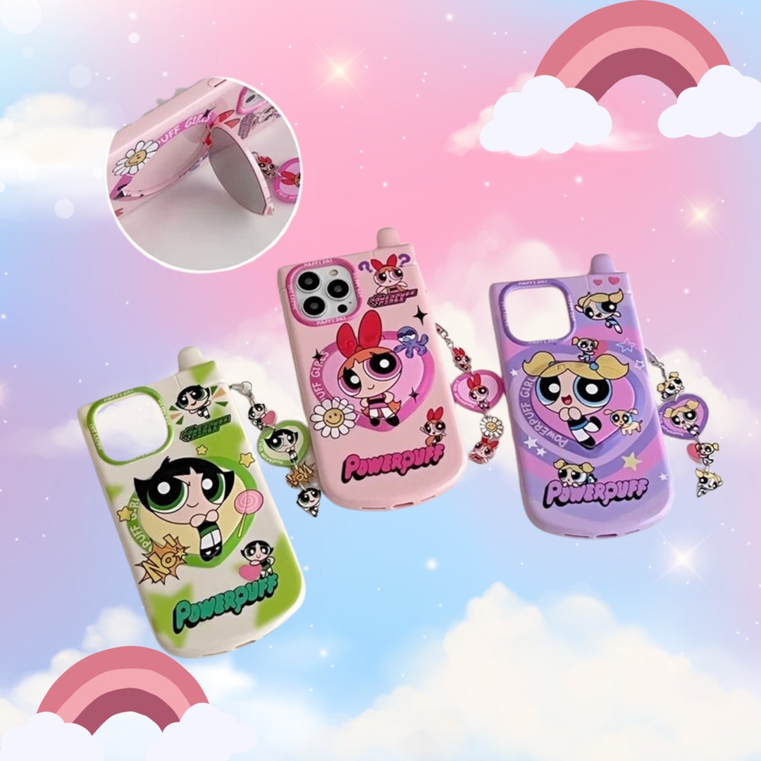 Powerpuff Girls Sunglasses Bracket Anime Phone Case for iPhone 14 13 12 ...