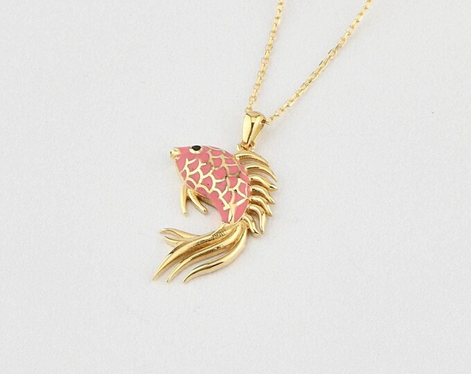 Rose Gold, Fish, Betta Fish, Koi Fish, Pendant, Necklace - Etsy Canada