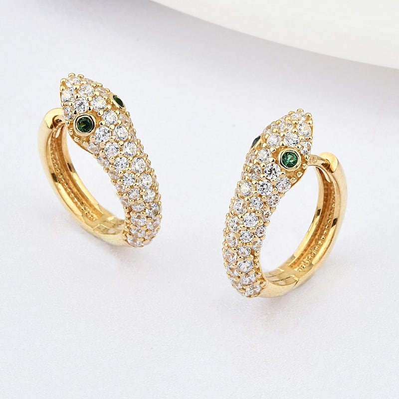 Gold Snake Earrings - Etsy
