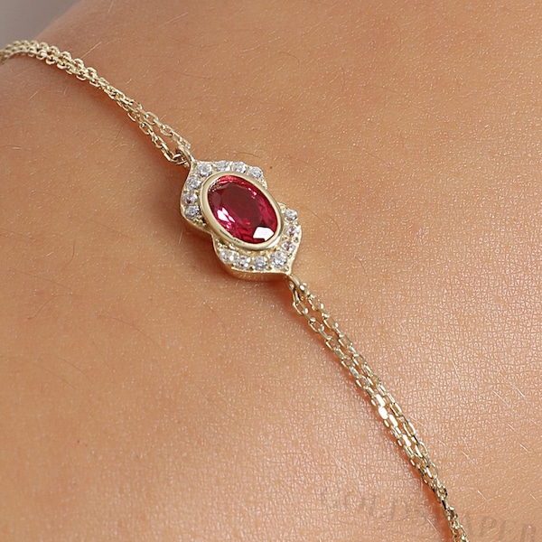 Ruby Bracelet - Etsy