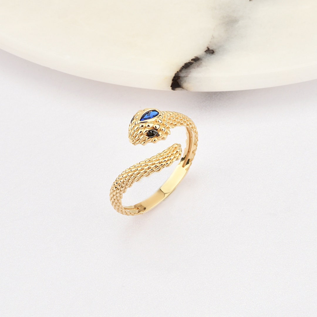 14K Gold Snake Ring, Gold Snake Ring, Snake Ring, Snake Shape Ring ...