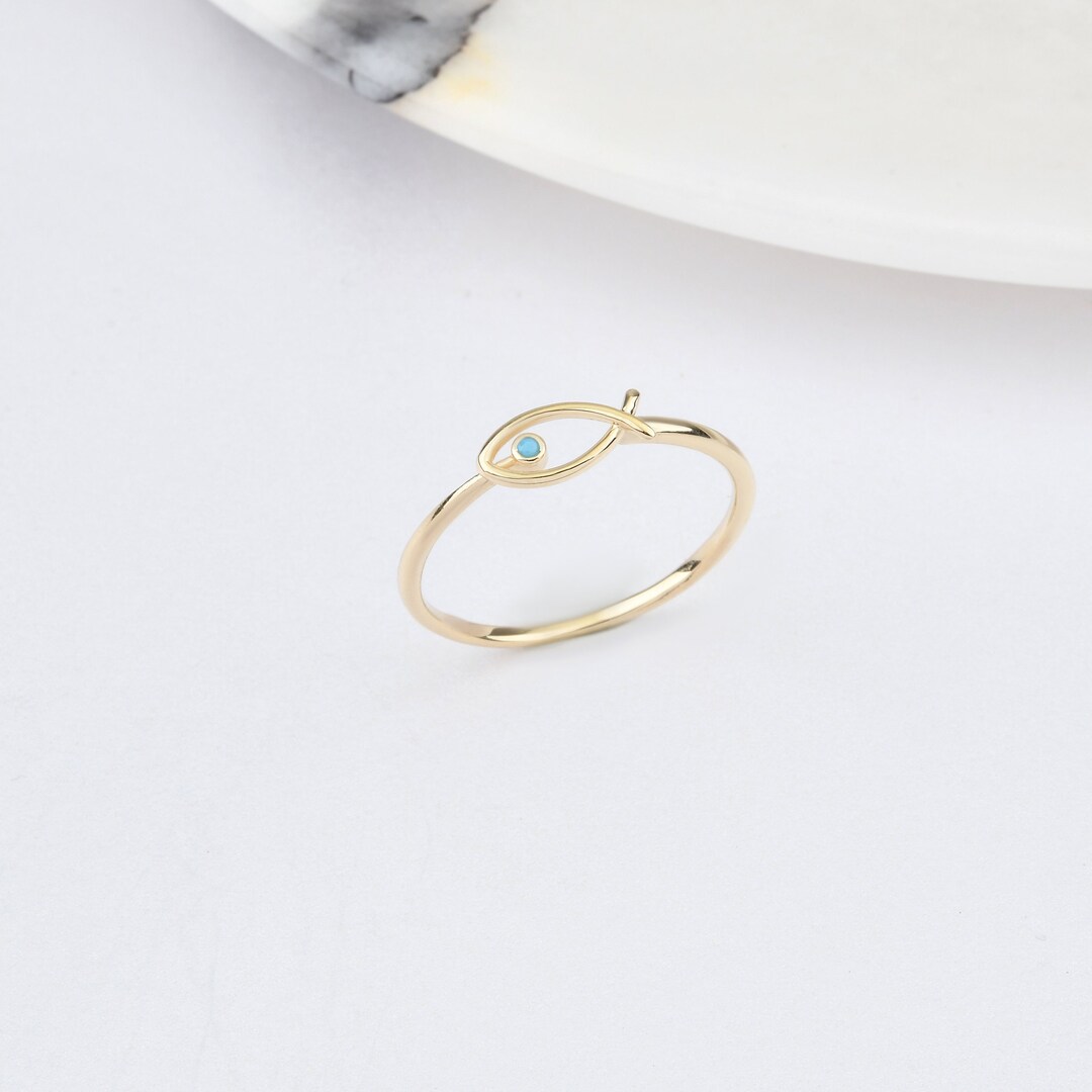 14K Gold Fish Ring, Gold Fish Ring, Animal Ring, Lucky Fish Ring, Fish ...