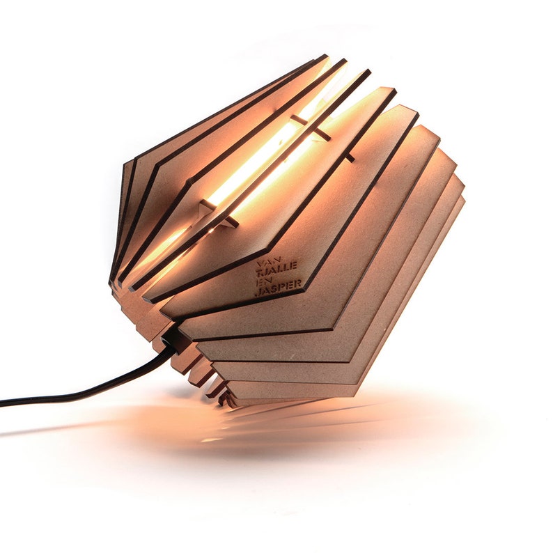 Mini MDF Design Table Lamp | E14 Night Lamp | Modern Dresser Lamp - Etsy