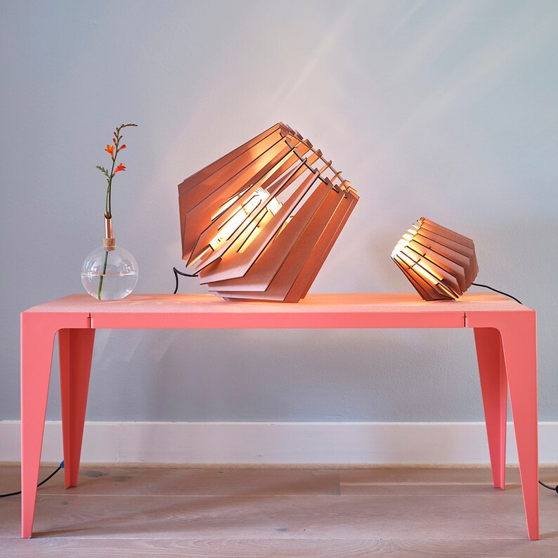 Mini MDF Design Table Lamp | E14 Night Lamp | Modern Dresser Lamp - Etsy