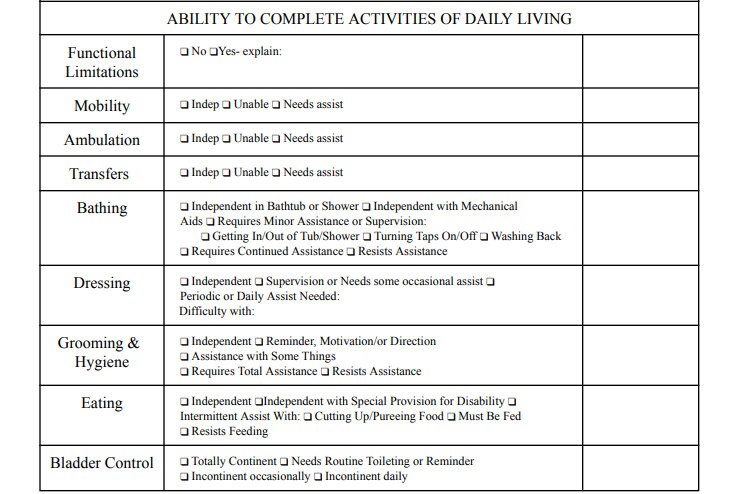Home Care Business Client Intake Form Home Care Client Intake Form Non ...