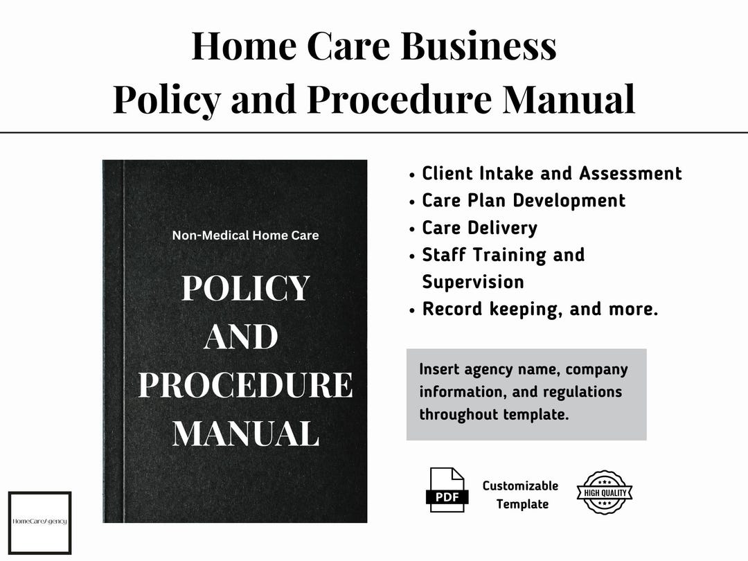 Home Care Policy and Procedure Manual Template Home Care Business ...