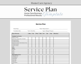 Home Care Service Plan Template Home Care Service Plan Agreement Terms ...