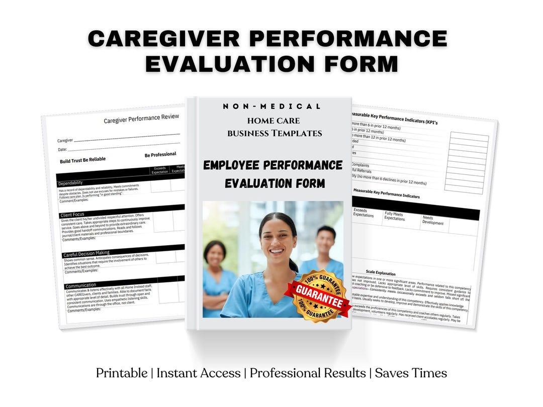 Caregiver Employee Performance Evaluation Template Performance Review ...