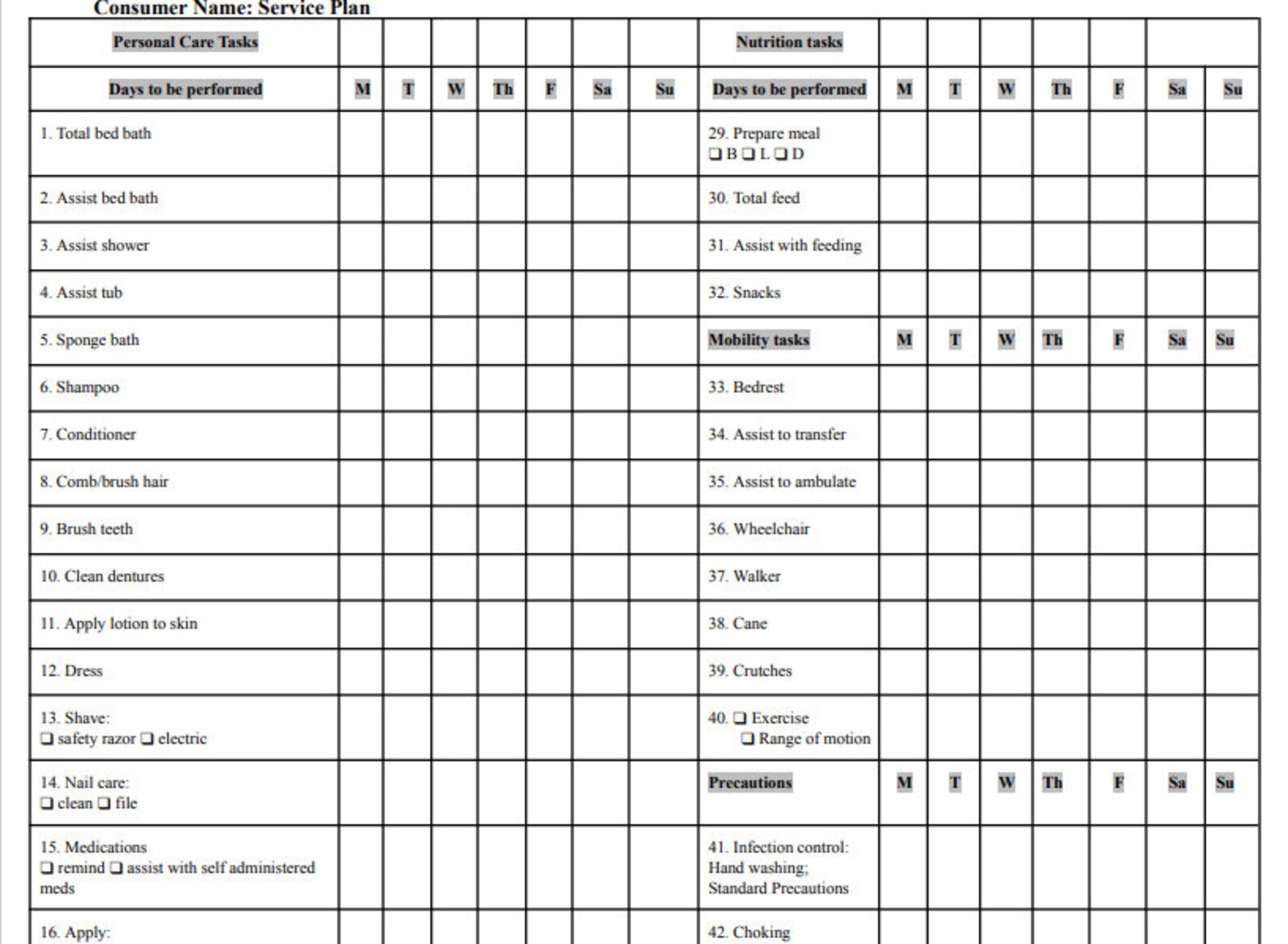 Home Care Service Agreement Template Home Care Service Plan Agreement ...
