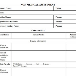 Home Care Business Client Intake Form Home Care Client Intake Form Non ...