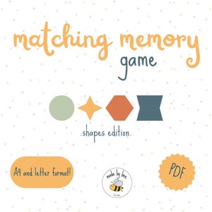 Printable Memory Game, Geometric Shapes, Board Game, Family Game ...