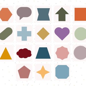 Printable Memory Game, Geometric Shapes, Board Game, Family Game ...